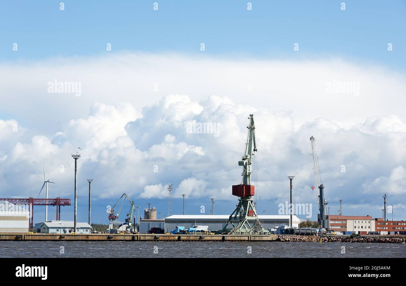 Small towns harbor by the seaside Stock Photo - Alamy