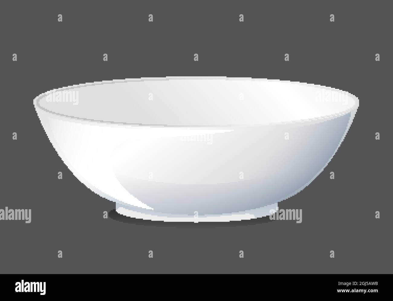 White plain bowl on black background illustration Stock Vector Image ...