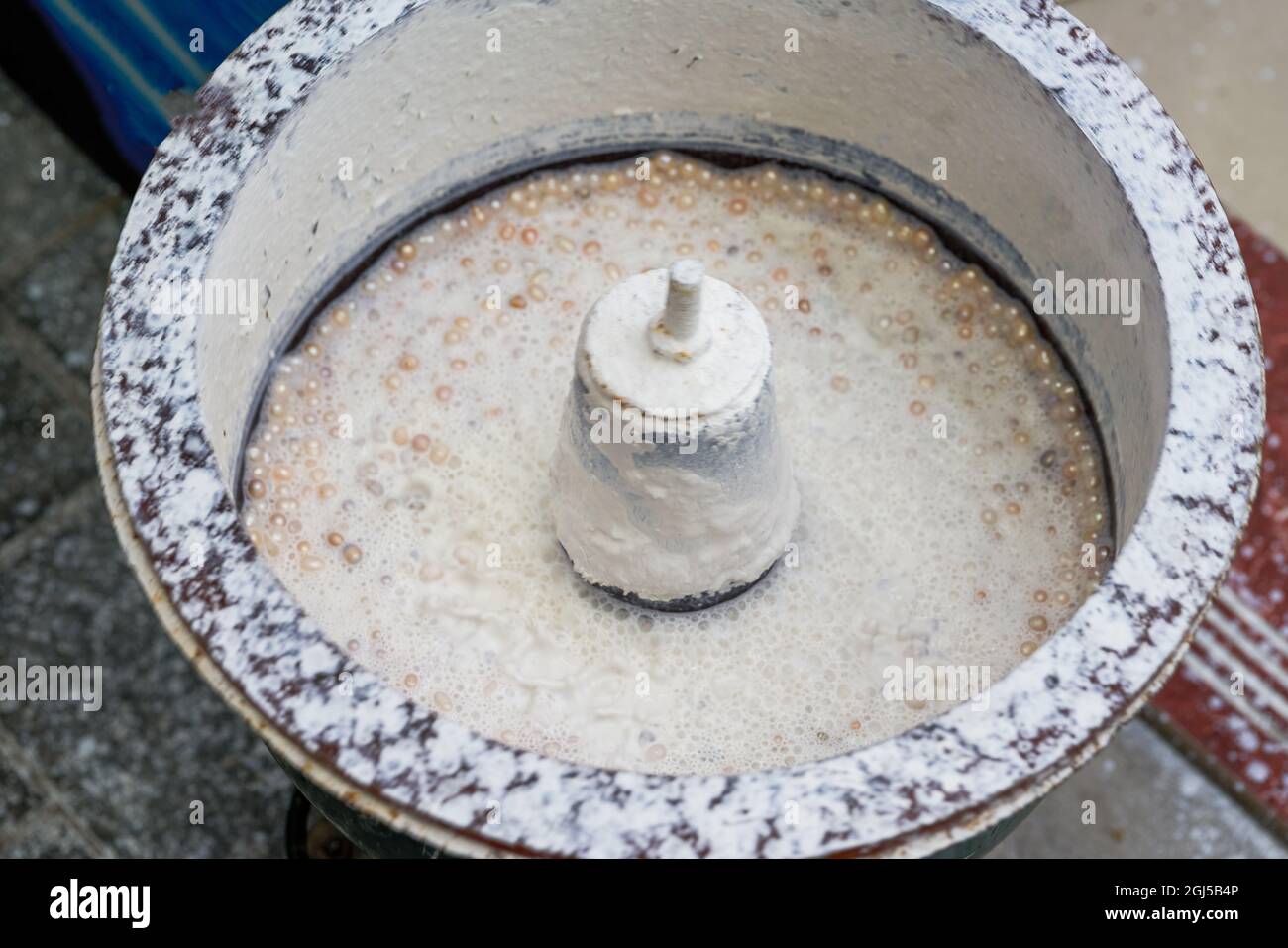 Grinding equipment used for water mill pearl powder Stock Photo - Alamy