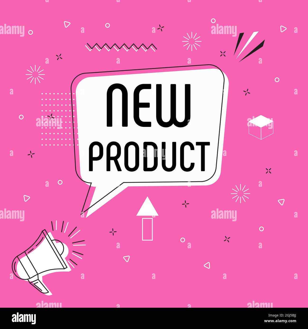 New product bubble vector on bright pink background. Comic speech ...