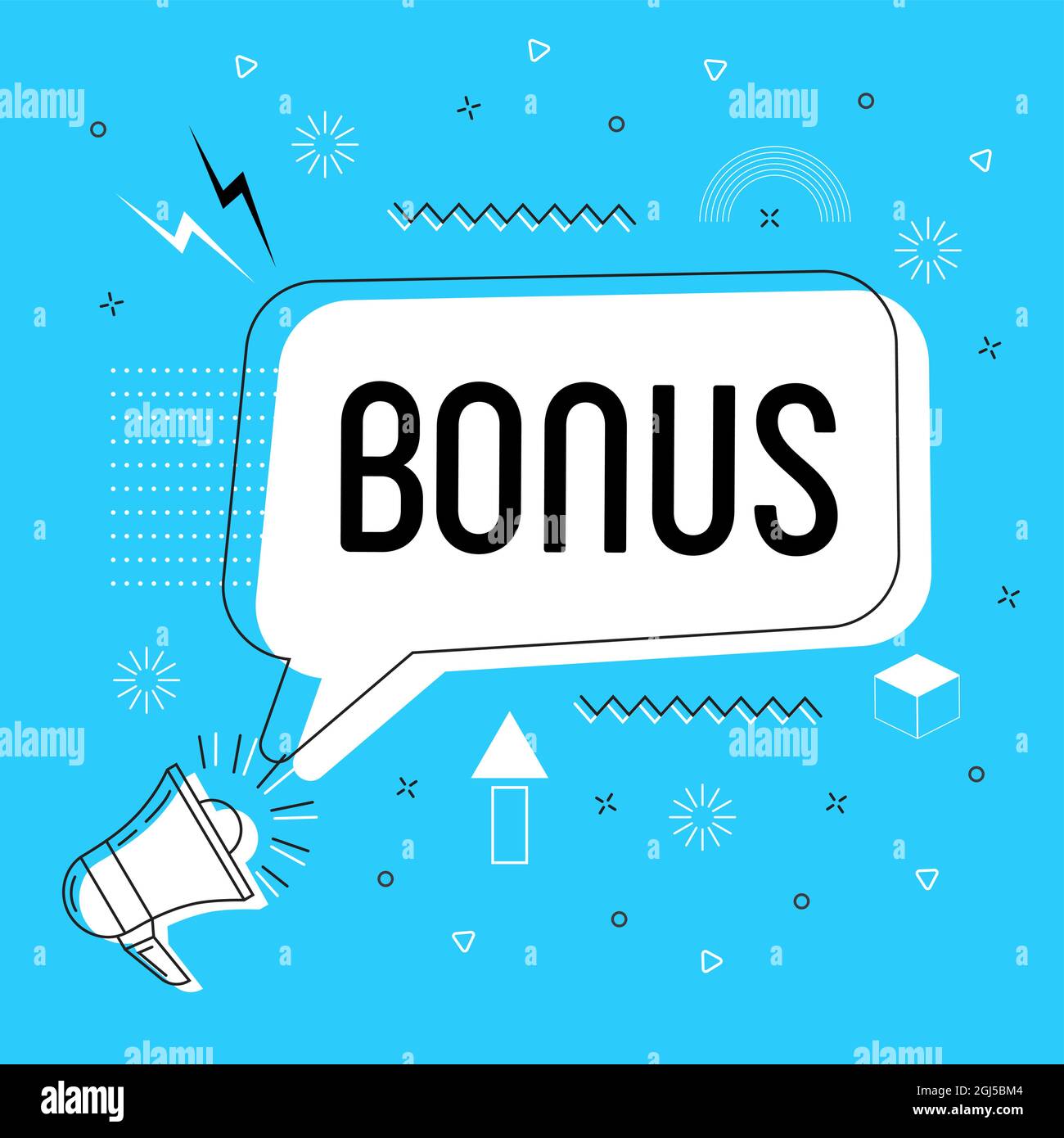 Bonus in bubble vector on bright background. Comic speech bubble ...