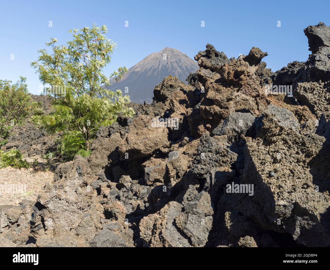 Stratovolcano mount Pico do Fogo. Fogo Island (Ilha do Fogo), part of ...