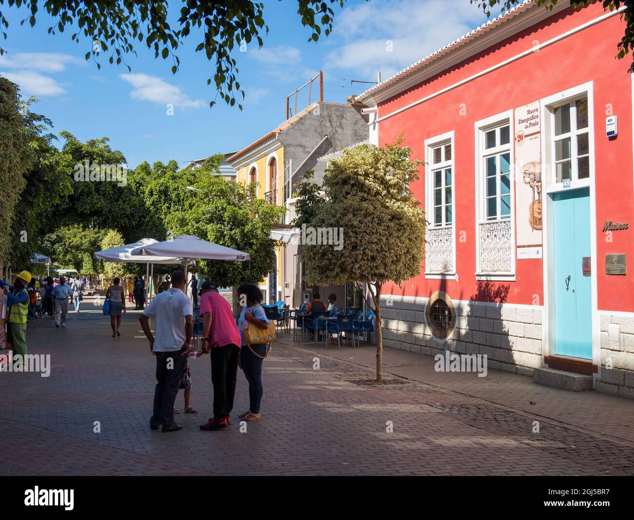 Museu Etnografico da Praia in the pedestrian area in Plato. The capital ...