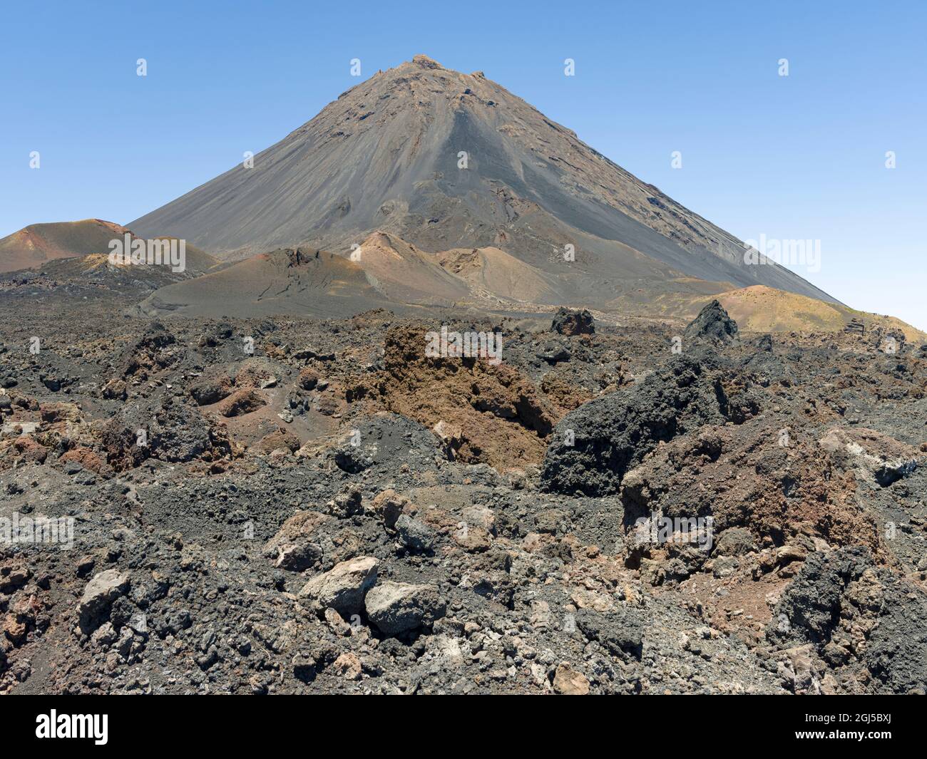 Stratovolcano mount Pico do Fogo. Fogo Island (Ilha do Fogo), part of ...