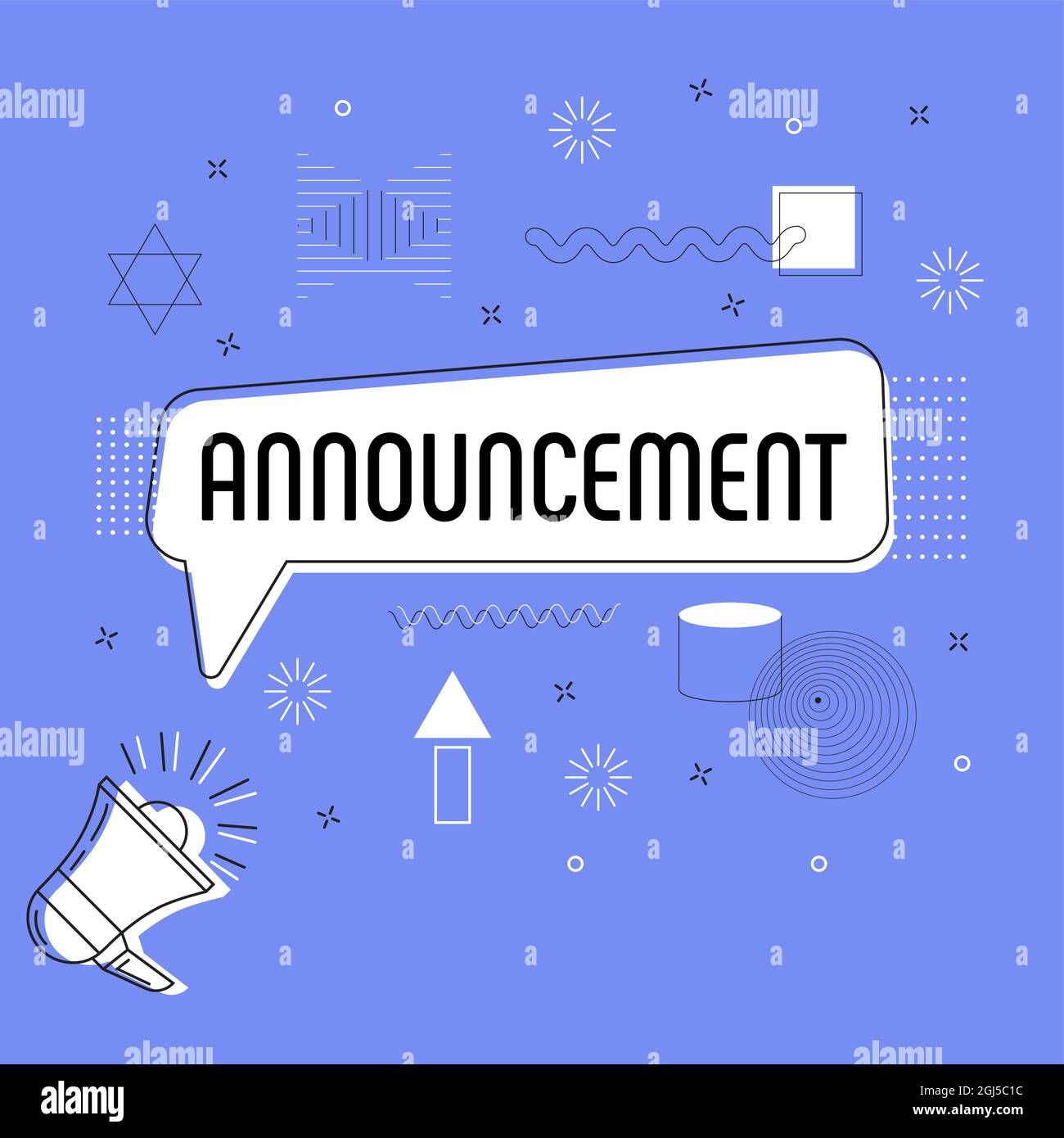 Announcement in bubble vector on bright background. Comic speech bubble ...