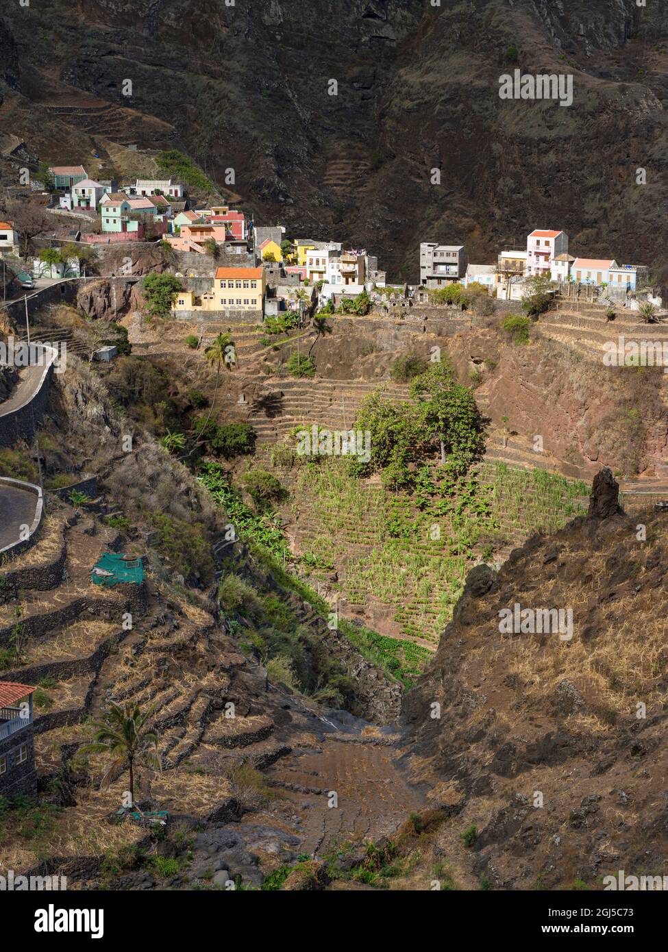 Small iconic mountain village Fontainhas in the mountains of Island ...