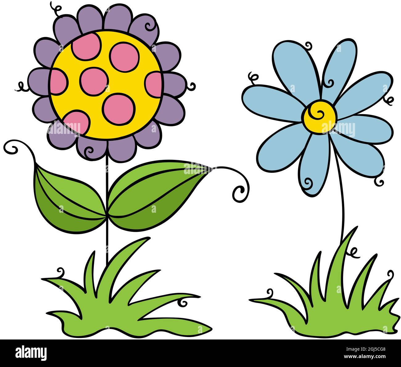 Cute spring flowers isolated on white Stock Photo - Alamy