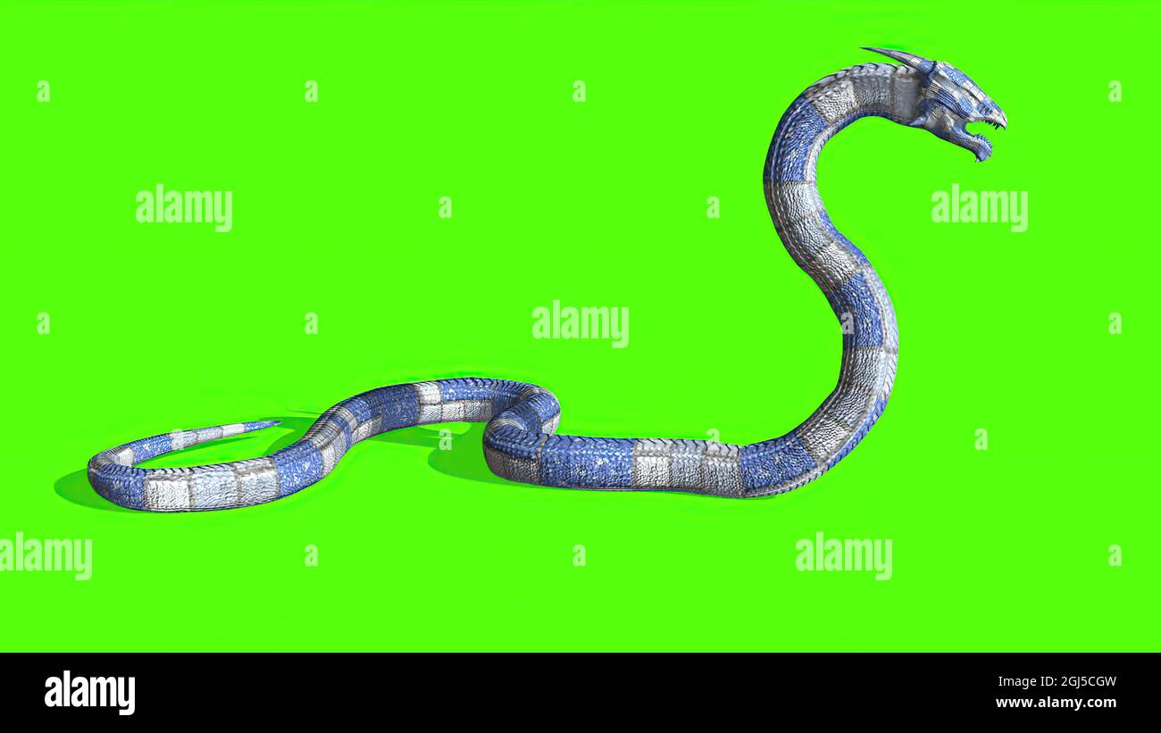 3d illustration - Snake on a Green Screen - background Stock Photo - Alamy