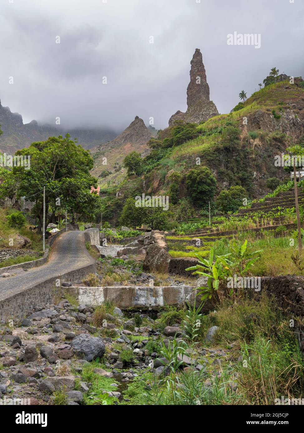 Valley Ribeira da Torre on the island Santo Antao, Cape Verde Stock ...