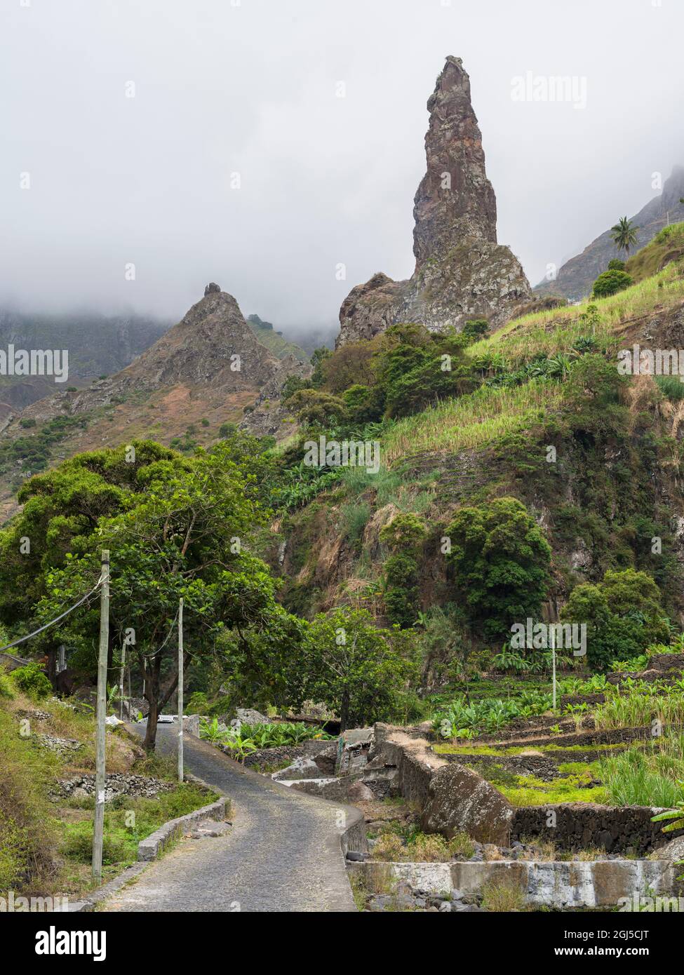 Valley Ribeira da Torre on the island Santo Antao, Cape Verde Stock ...