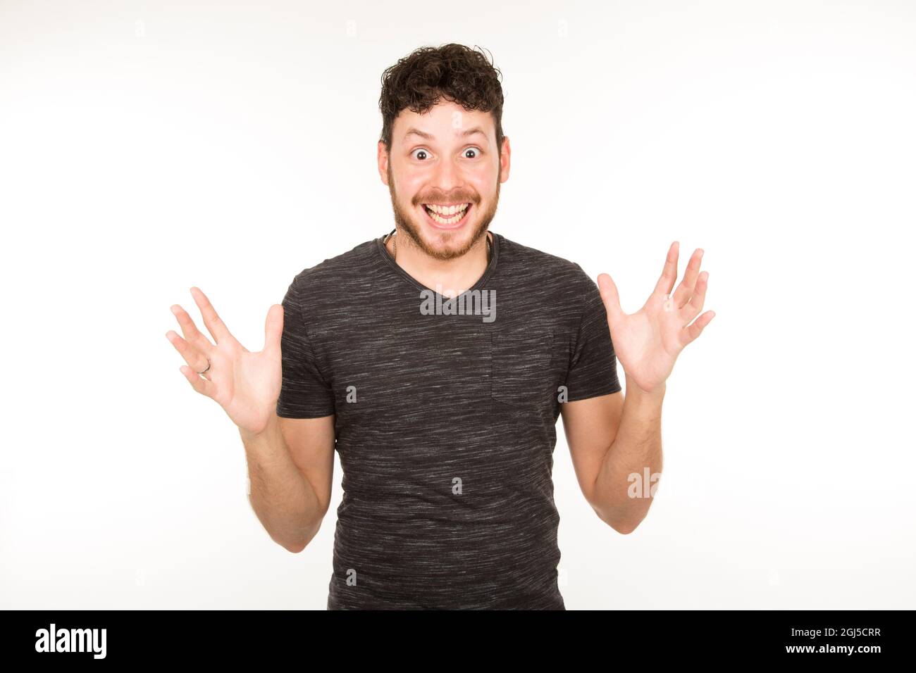 portrait isolated caucasian young man with cheerful expression Stock ...