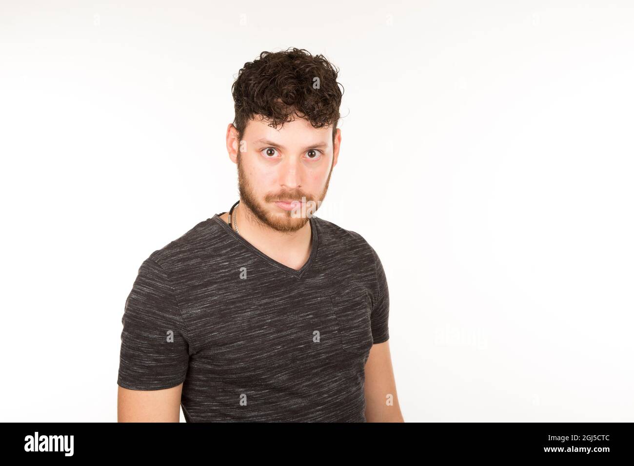 portrait isolated caucasian young man with serious expression Stock ...
