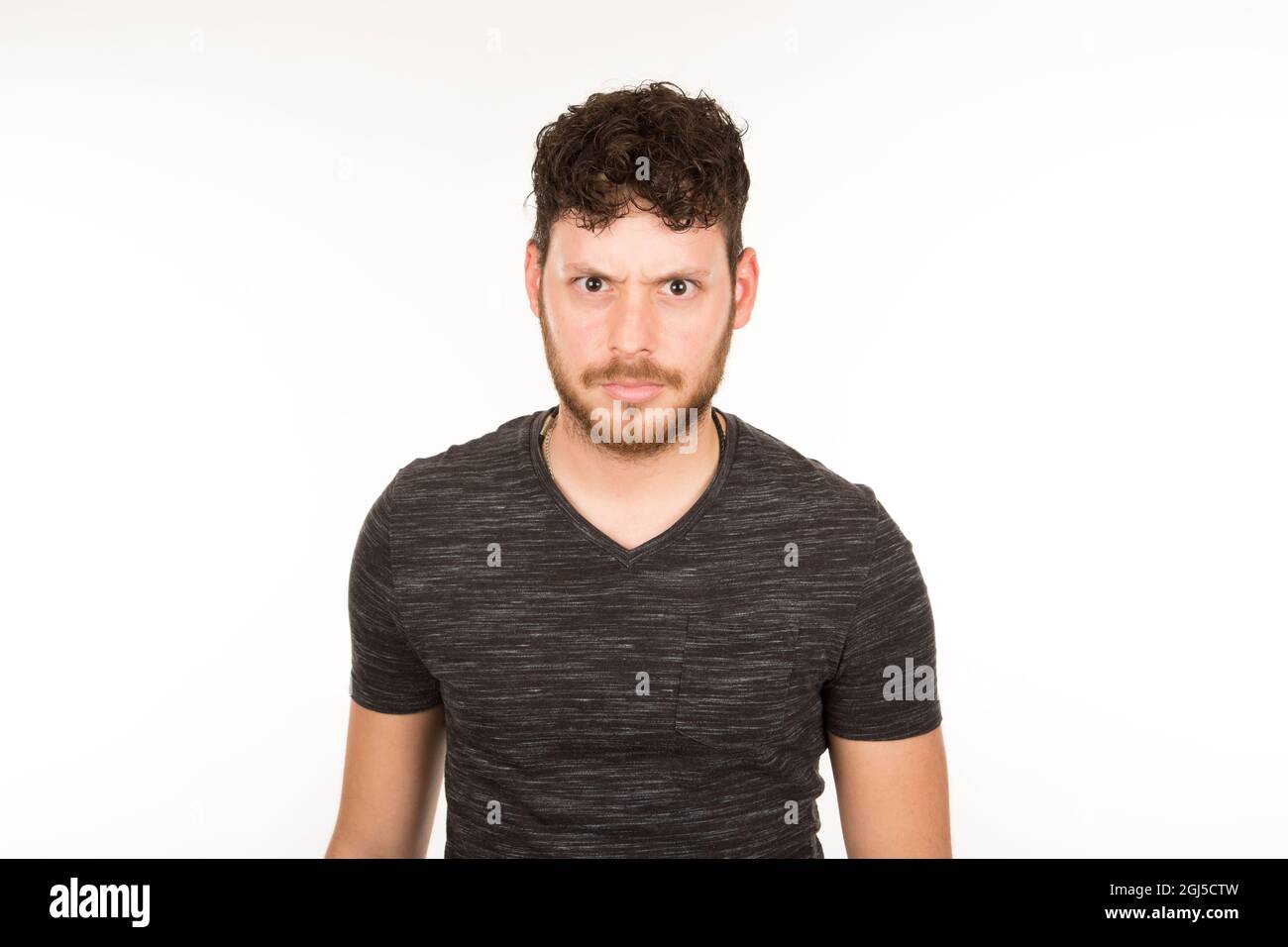 portrait isolated caucasian young man with serious expression Stock ...