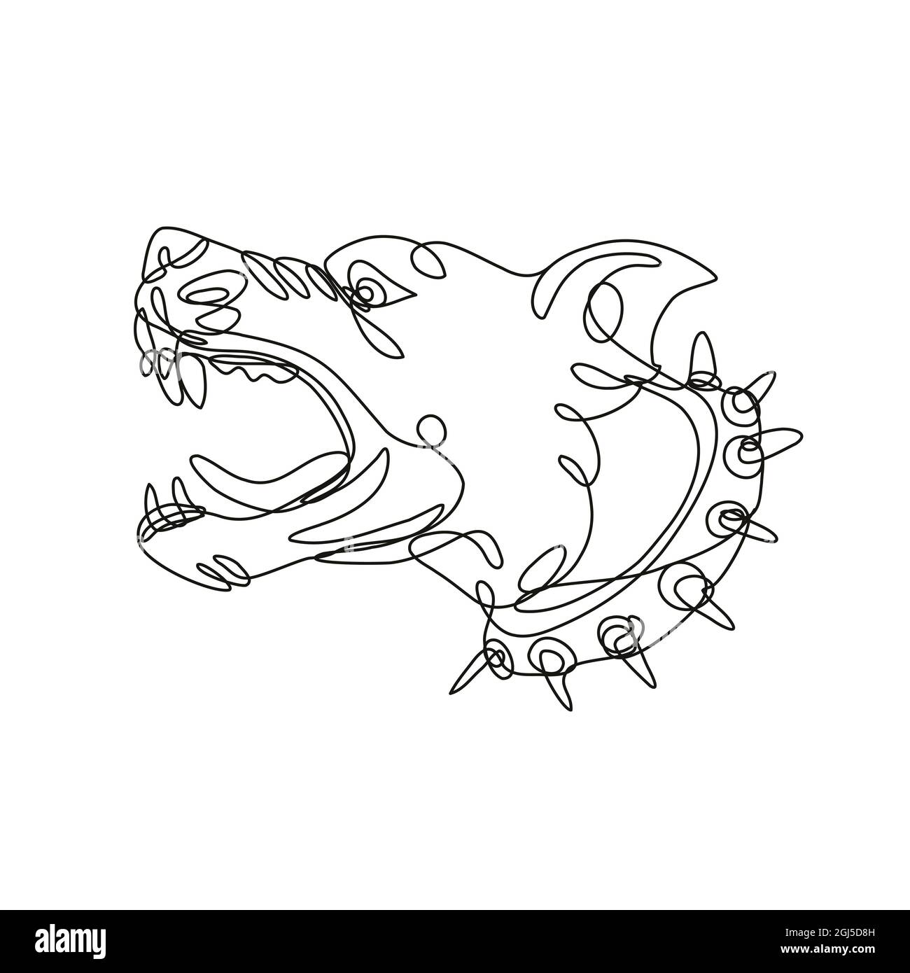 Snarling Pitbull Drawing