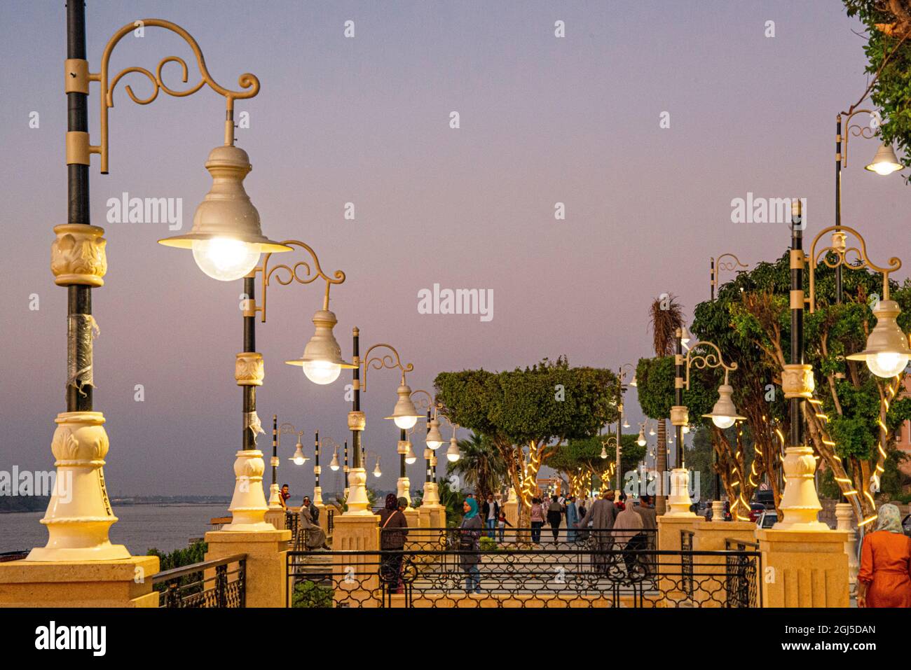 Egypt, Luxor (Thebes), Nile River Corniche at sunset Stock Photo - Alamy