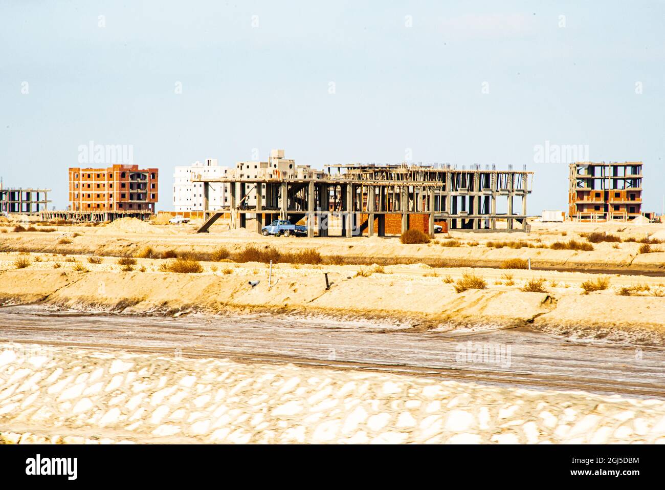 Egypt, The Nile Delta, view from road from Ras el-Bar west to Mansoura ...