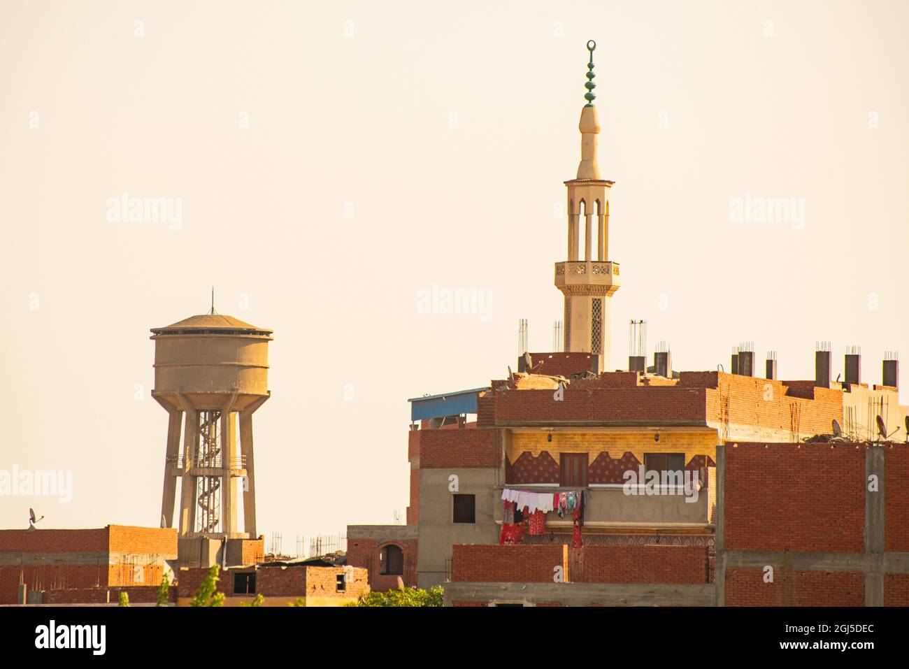 Egypt, The Nile Delta, between Alexandria and Cairo, roadside urban ...