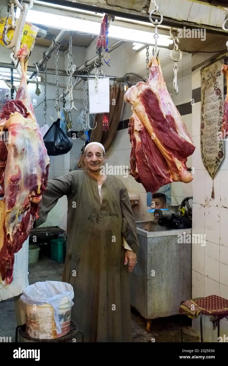 Meat market at the Souk at night. Aswan, Egypt Stock Photo - Alamy