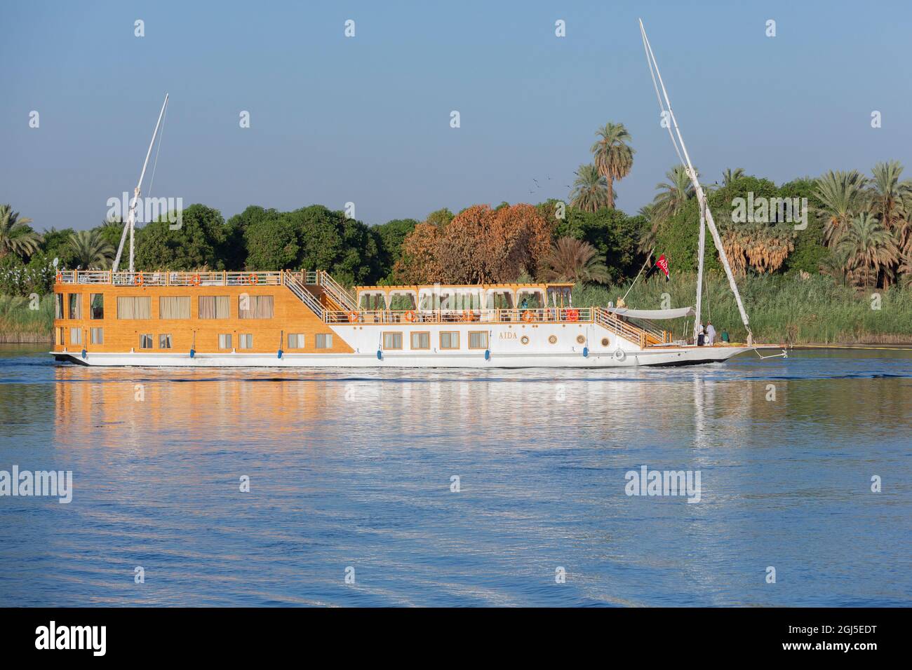 Egypt. Tour boat on the Nile River. (Editorial Use Only Stock Photo - Alamy