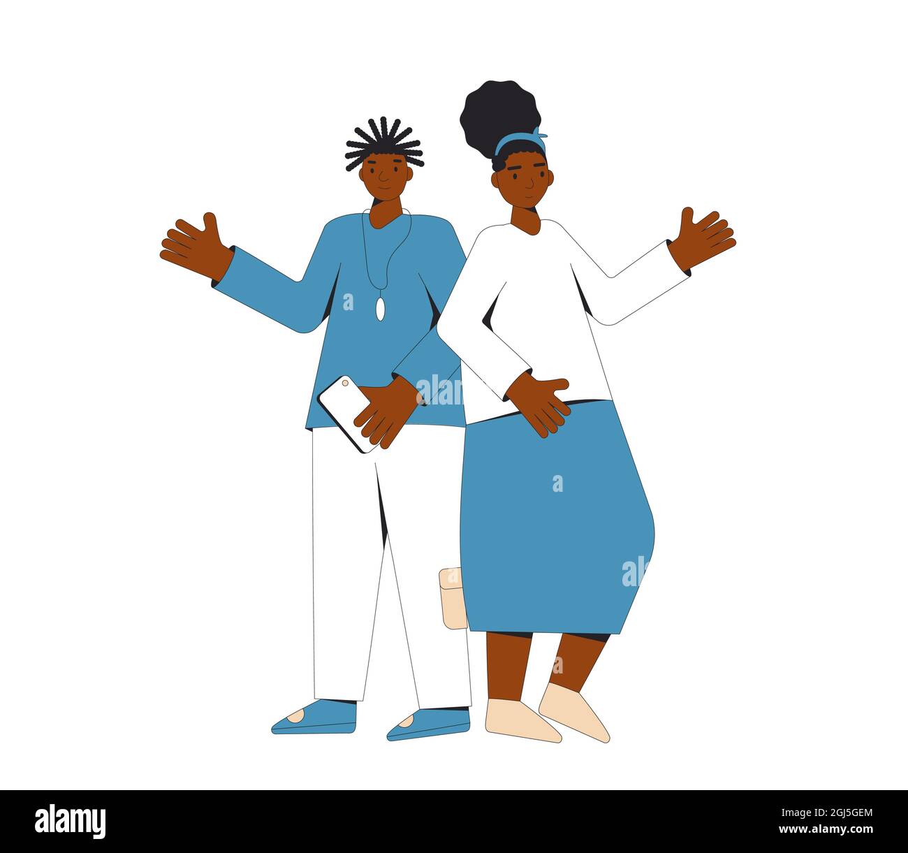 African American Family And Friends Clipart