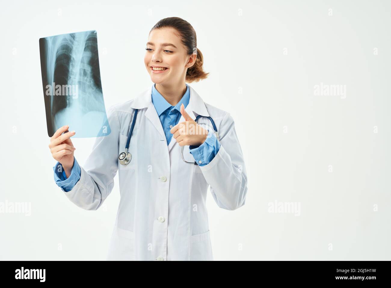 radiologist diagnostics patient scan isolated background Stock Photo ...