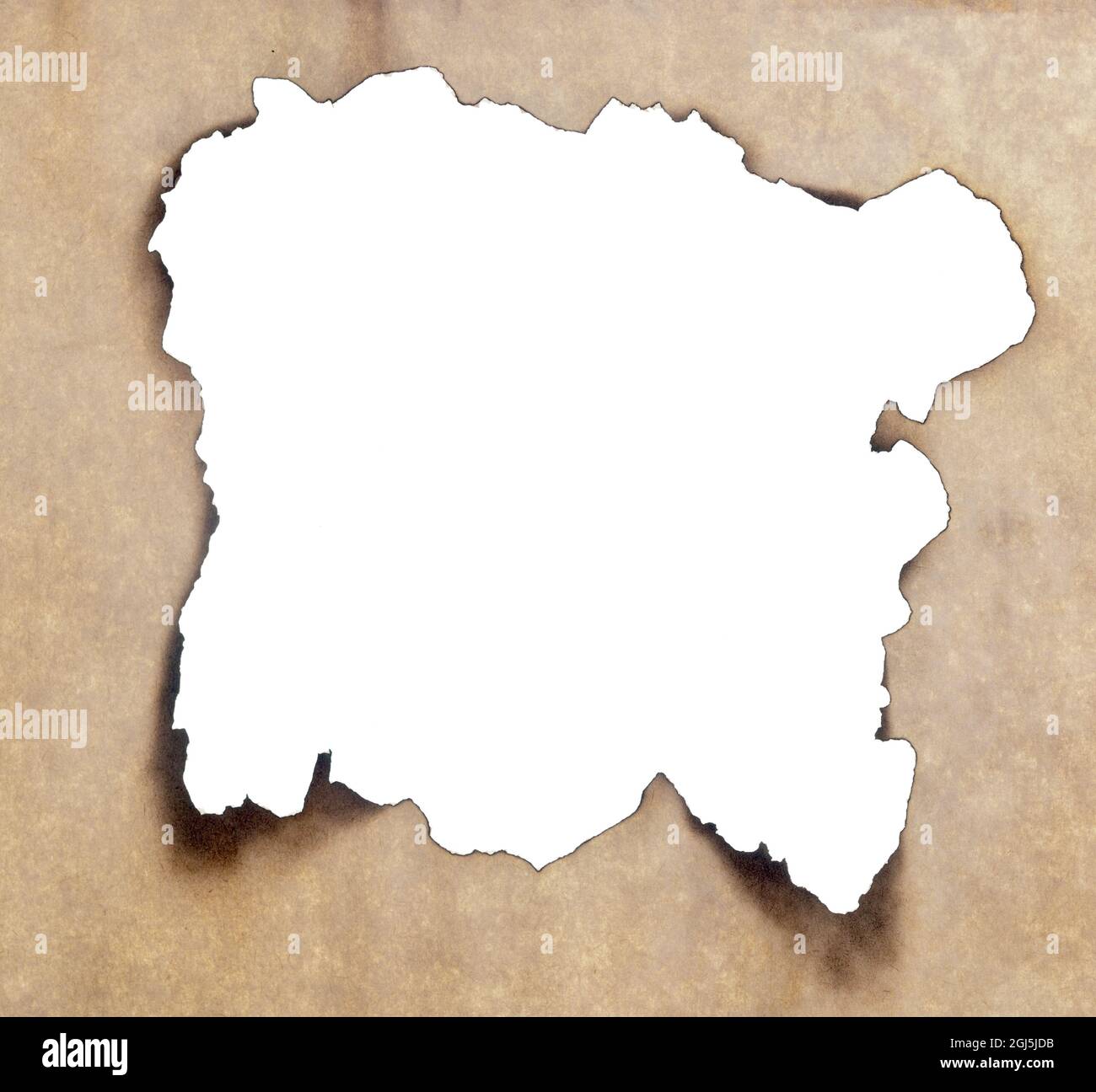 Burnt paper isolated on white background Stock Photo - Alamy