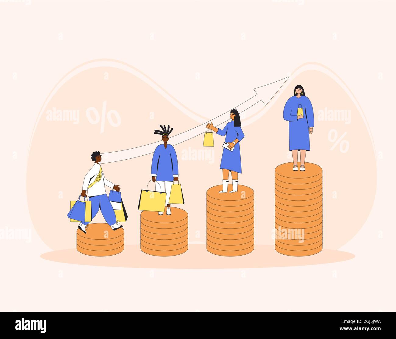 Inflation. Economical finance changes process Stock Vector Image & Art ...