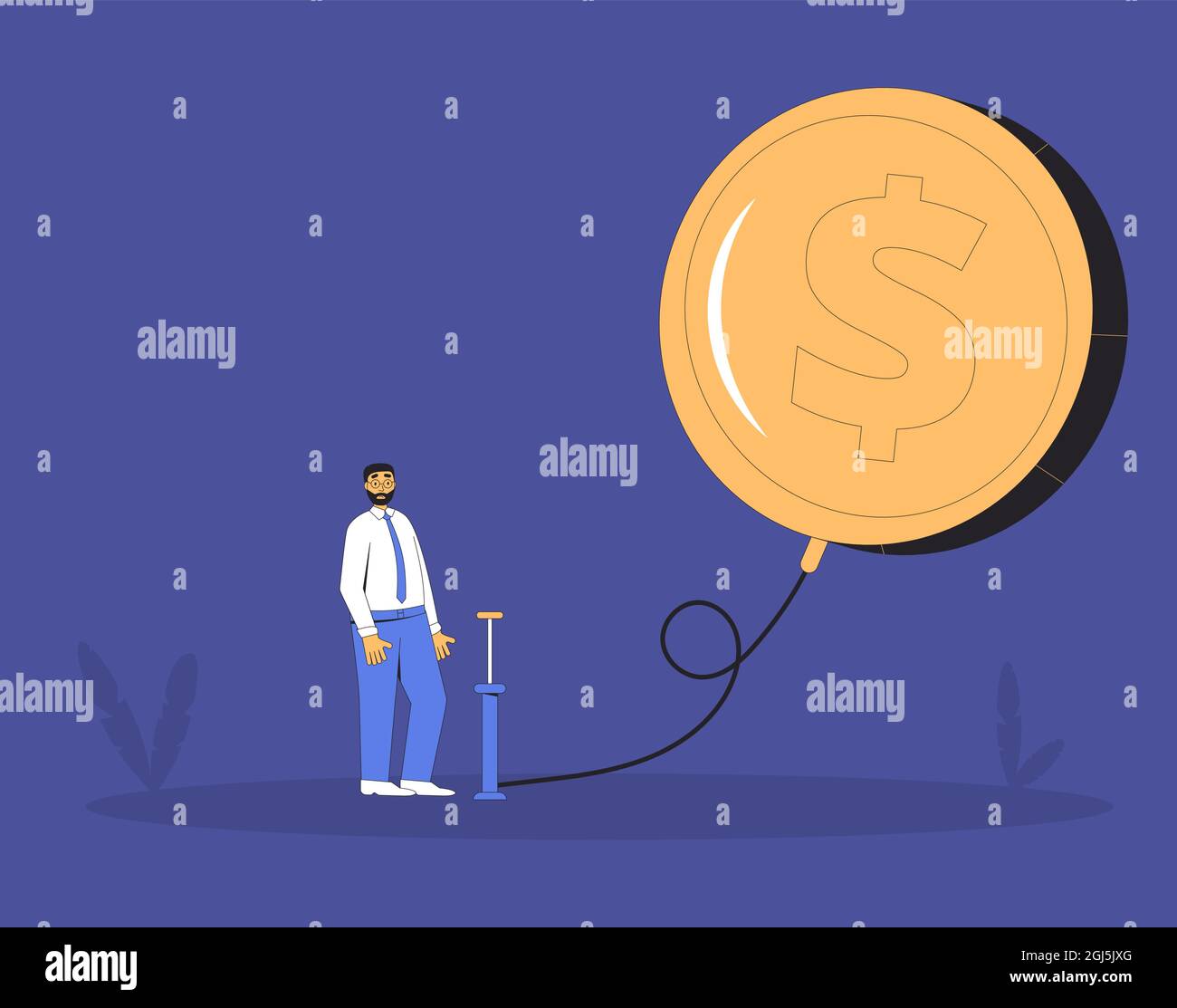 Inflation. Investment bubble. Economical finance changes process Stock ...