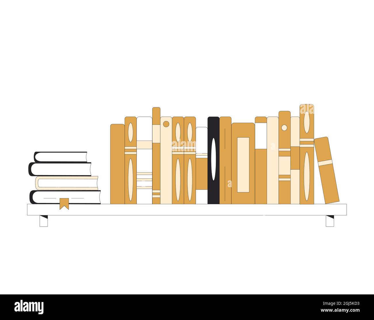Book shelf. Knowledge, education, learning symbol. Stack of novels ...