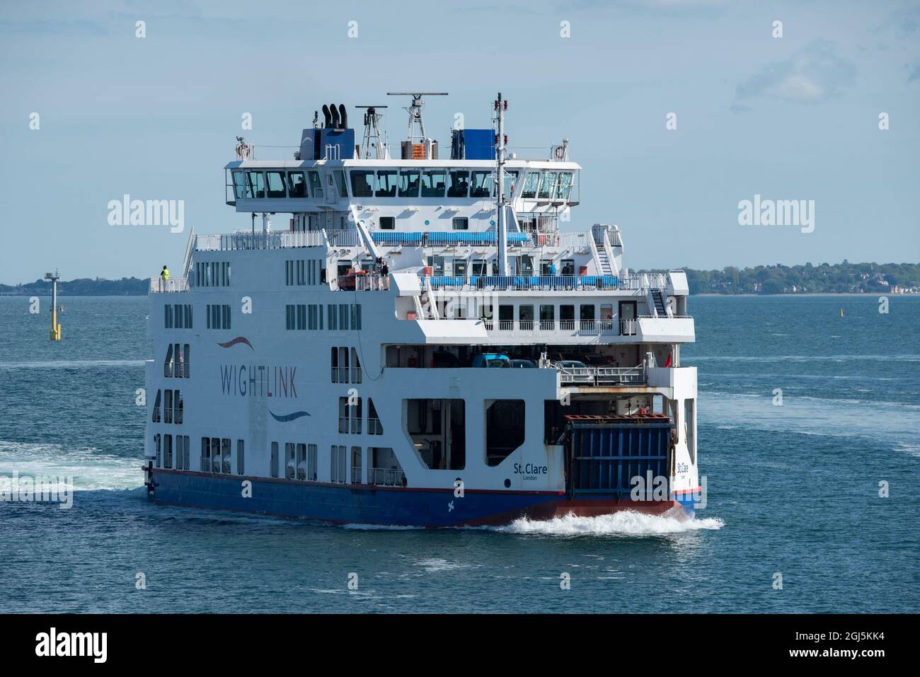 Isle of Wight Wightlink ferry St Clare approaching Portsmouth Harbour ...