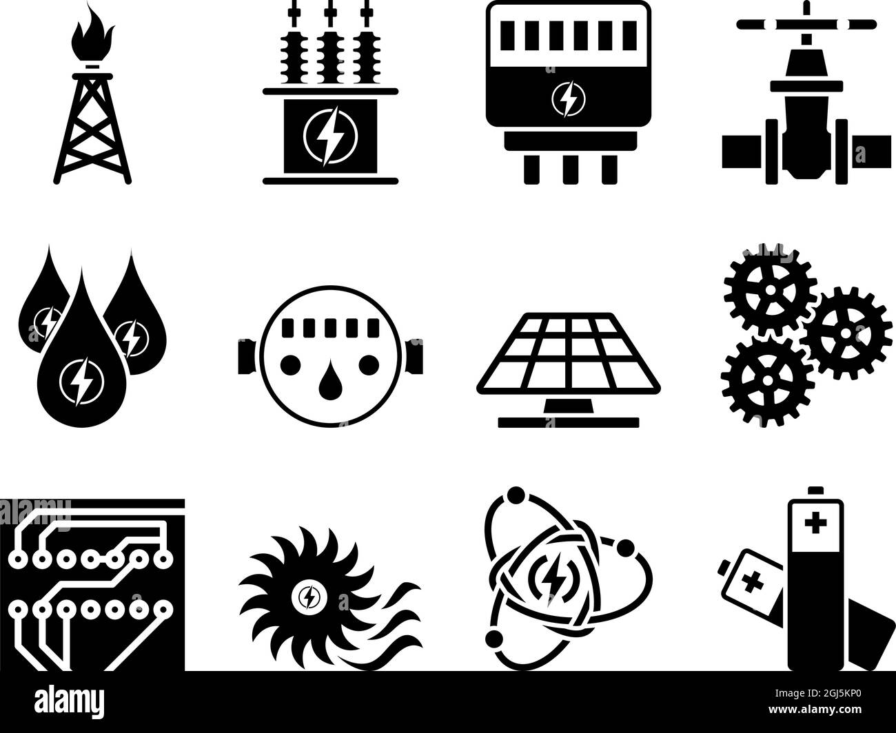 Energy Icon Set. Fully editable vector illustration. Text expanded ...