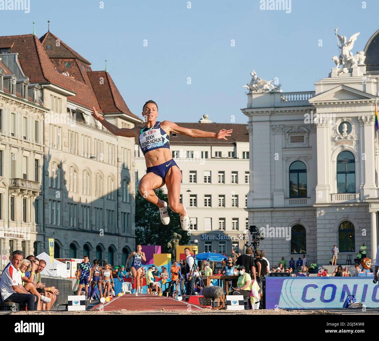 Zurich, Switzerland, 8, September, 2021, Maryna Bekh-Romanchuk (UKR) Pictured in action,, During ...