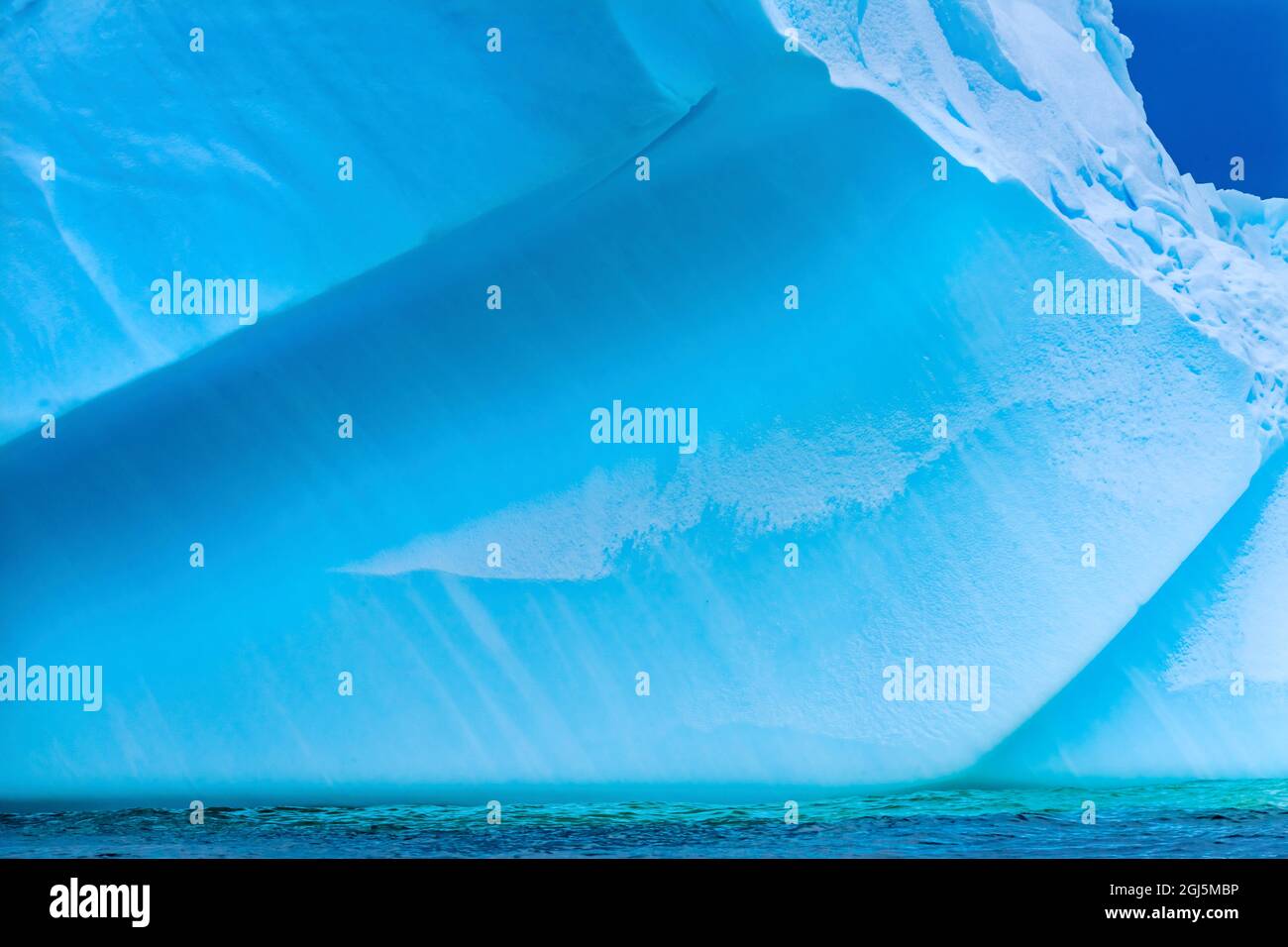 Floating blue iceberg Floating sea water Charlotte Bay, Antarctica ...