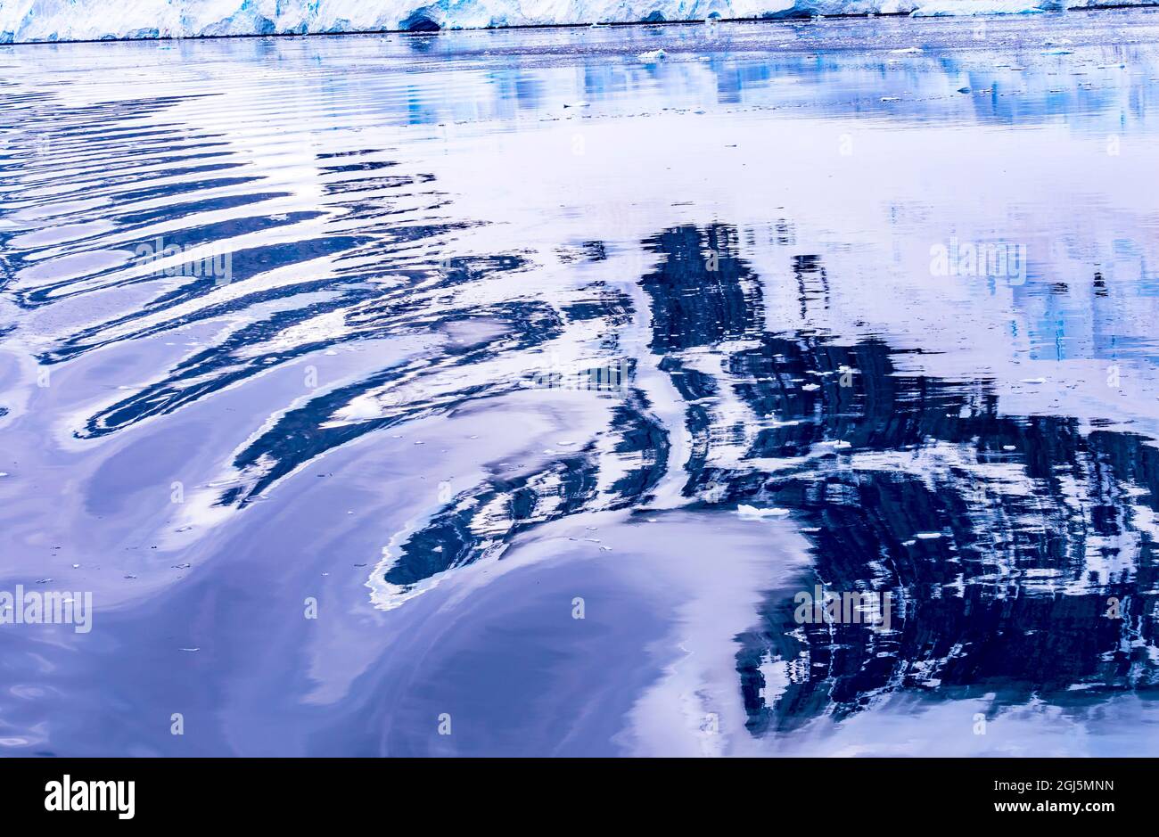 Abstract reflection of Iceberg, Dorian Bay, Antarctic Peninsula ...