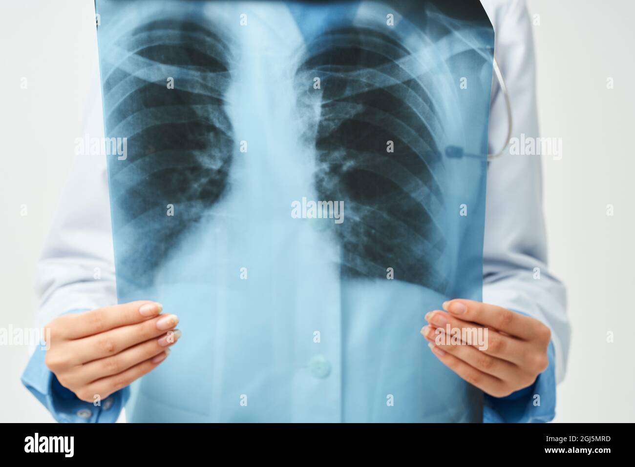 radiologist with x-ray health care isolated background Stock Photo - Alamy