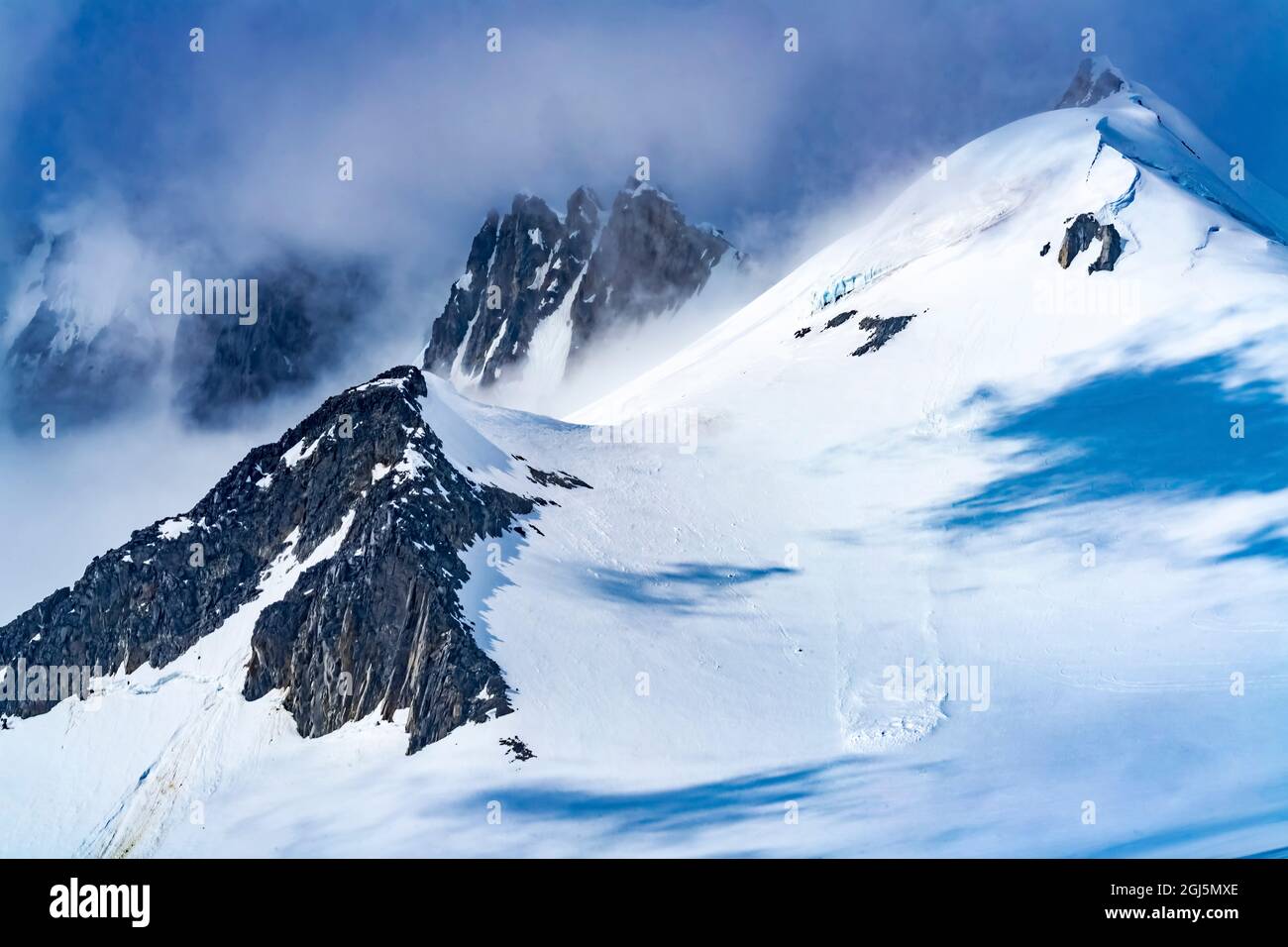 Blue glaciers, Damoy Point, Antarctic Peninsula, Antarctica. Blue ice ...