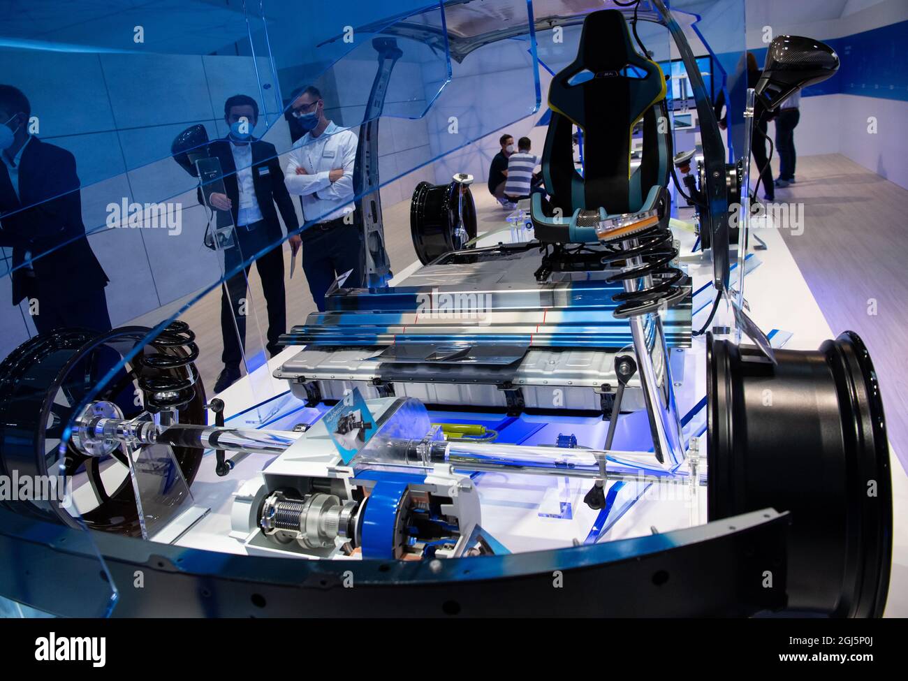 Munich, Germany. 09th Sep, 2021. A model with various components from a ...