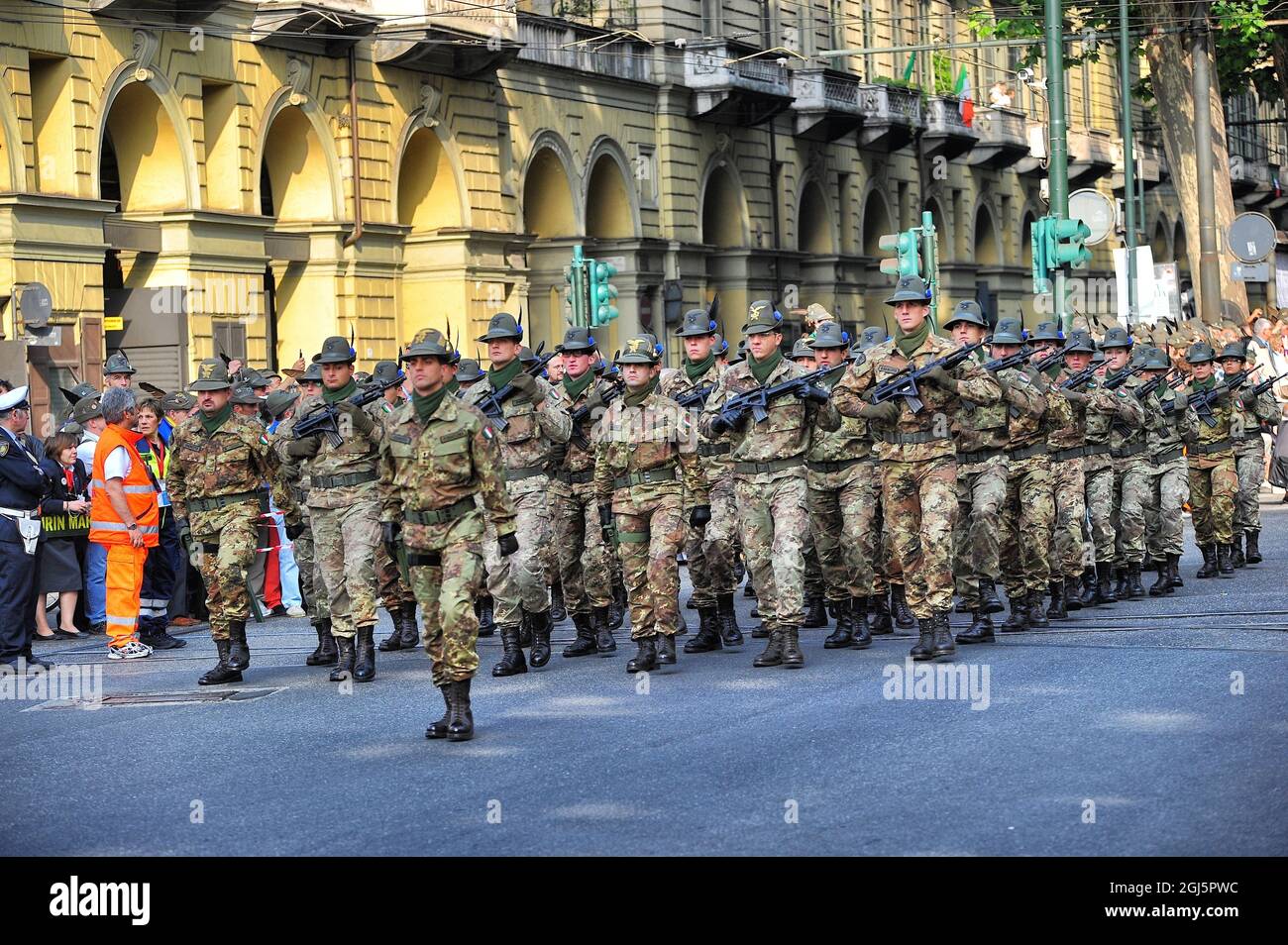 Military formation marching guns weapons hi-res stock photography and ...