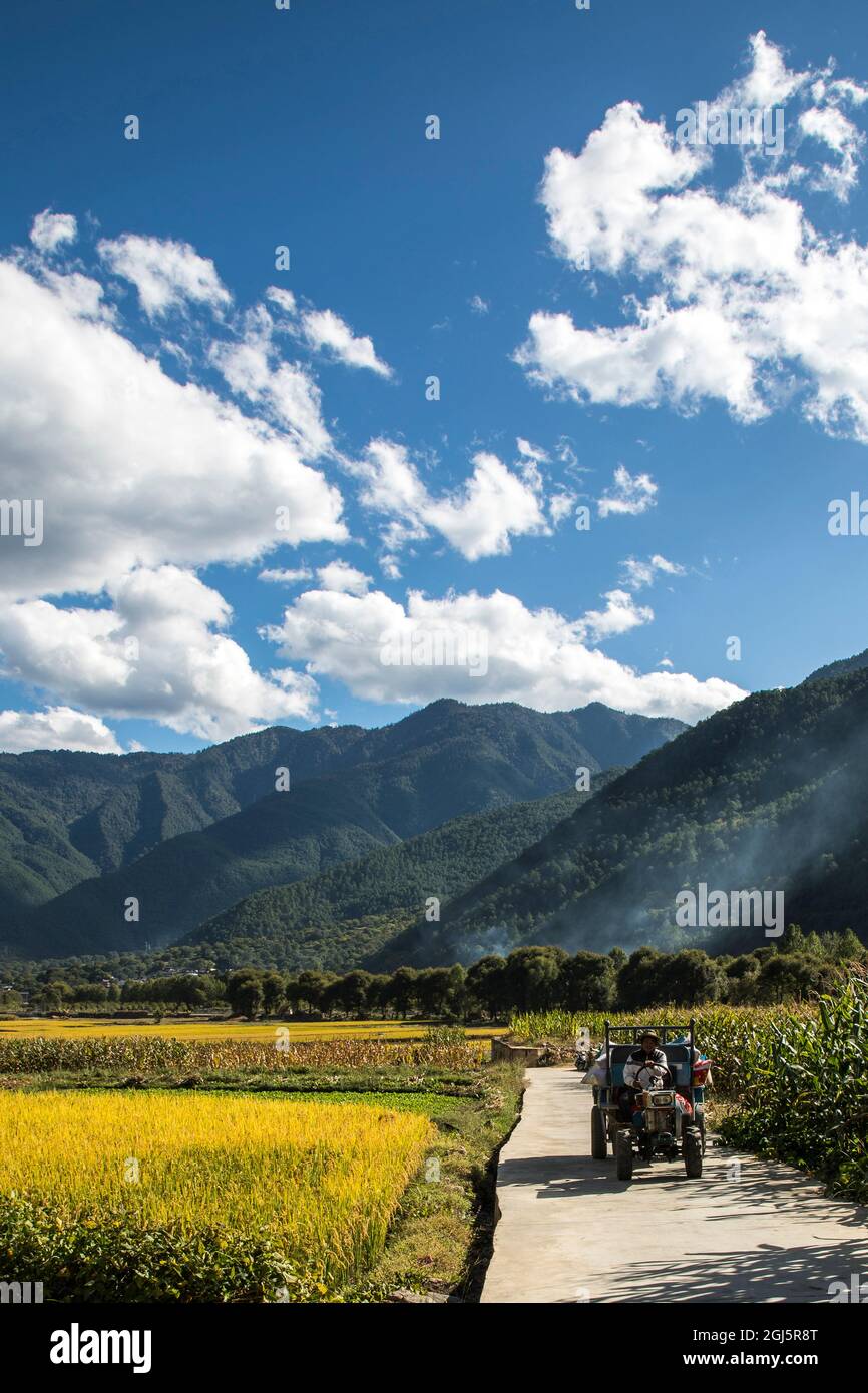 Asia, China, Tacheng, Fields for Farming (Editorial Use Only Stock ...