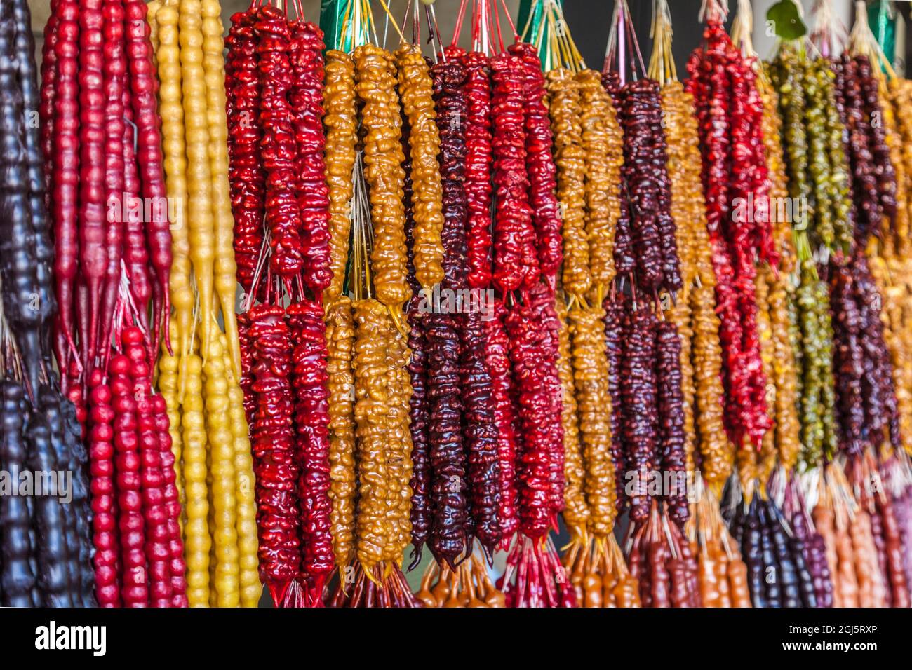 Georgia, Tbilisi. Churchkhela, traditional Georgian candy Stock Photo ...