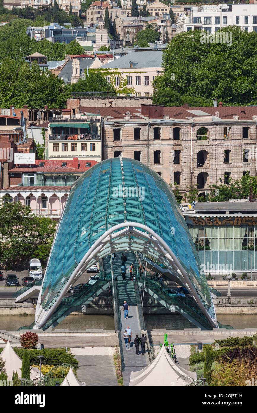 Georgia, Tbilisi. Peace Bridge Stock Photo - Alamy