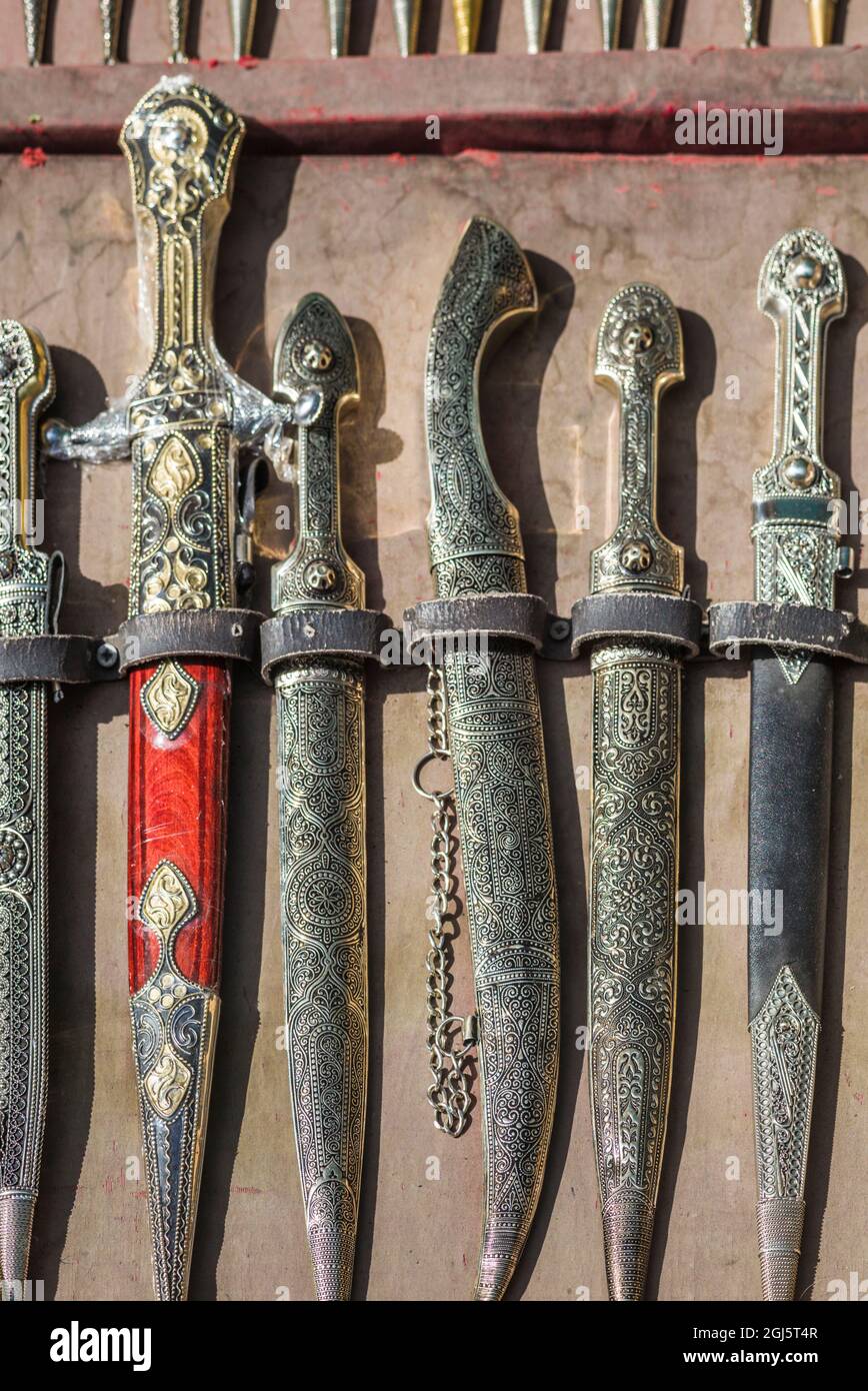 Georgia, Tbilisi. Rustaveli Avenue, souvenirs of traditional Georgian ...