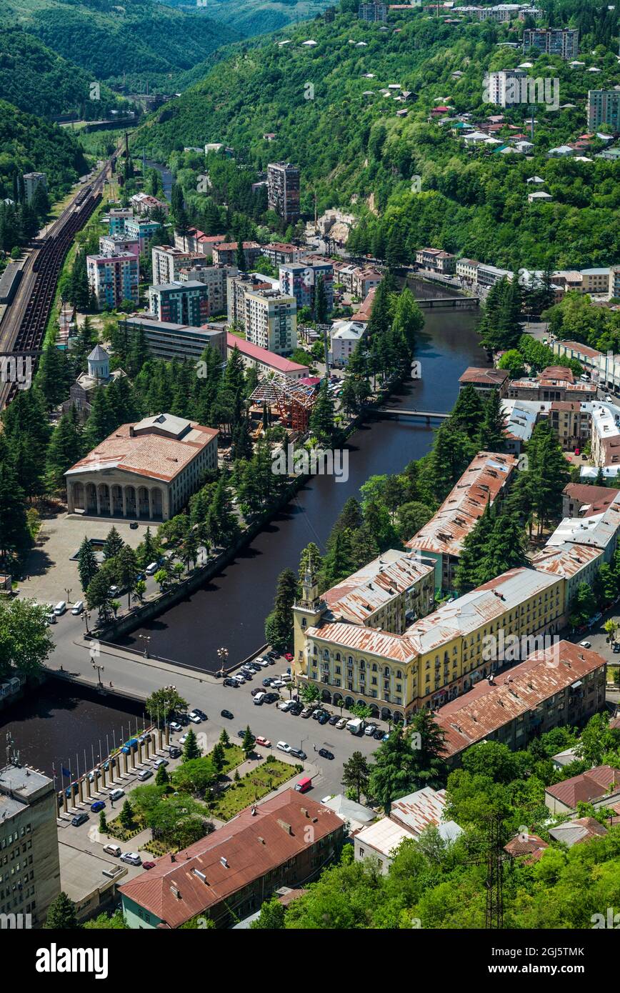 Georgia, Chiatura. City view from mining cable car Stock Photo - Alamy