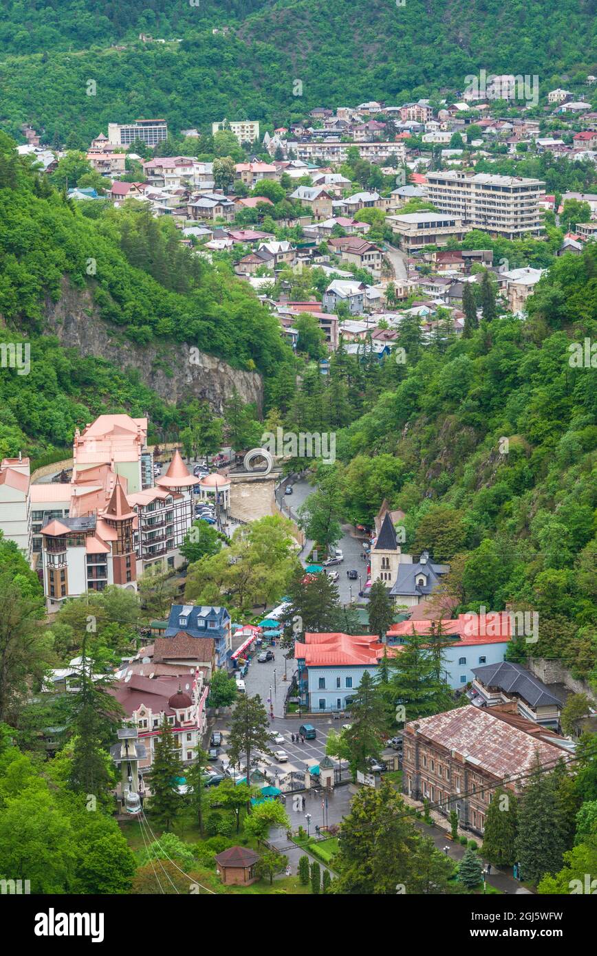 Georgia, Borjomi. Famous mineral water resort, mineral water park area ...