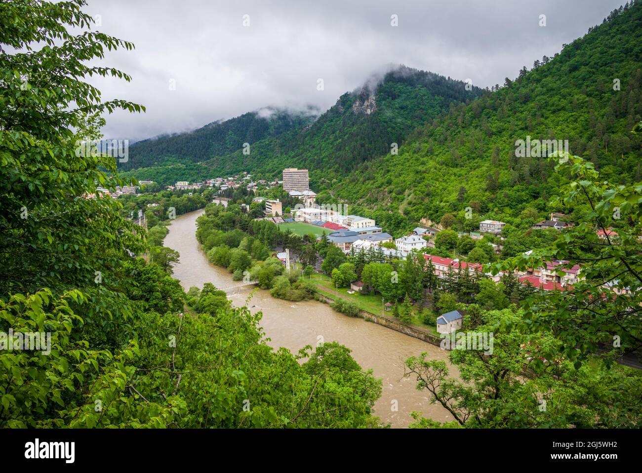 Georgia, Borjomi. Famous mineral water resort Stock Photo - Alamy