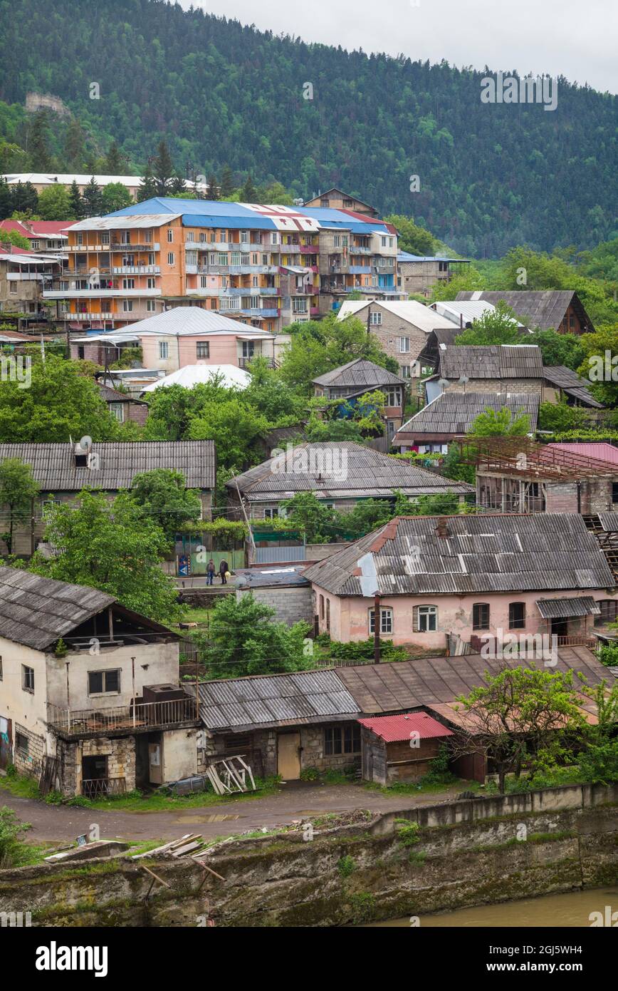 Georgia, Borjomi. Famous mineral water resort town view Stock Photo - Alamy