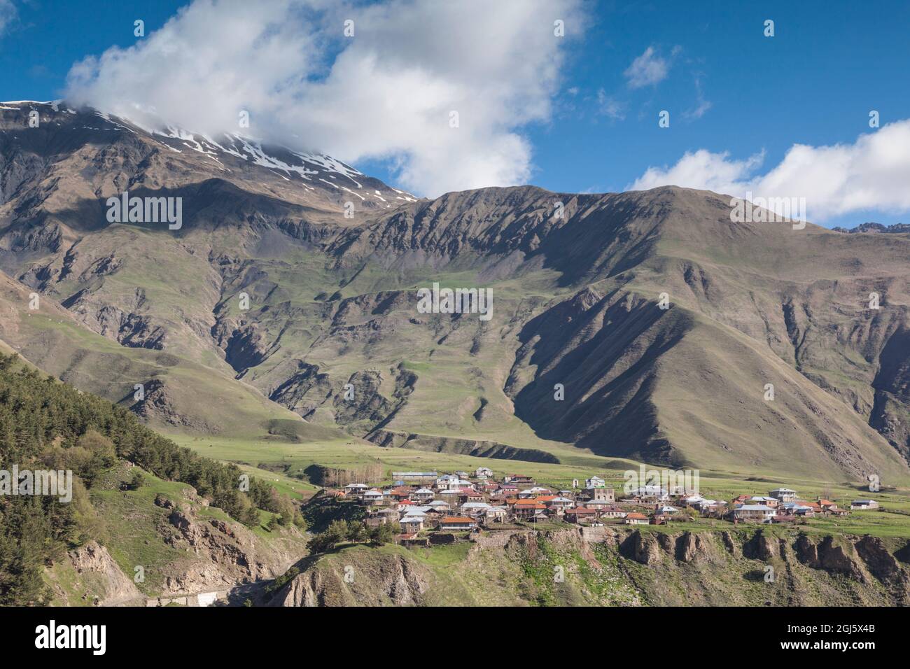Georgia, Georgian Military Highway. Town view Stock Photo - Alamy