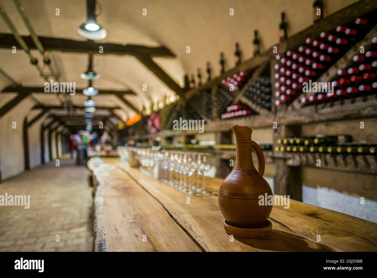 Georgia, Kakheti, Kvareli. Winery Khareba, underground wine tasting ...