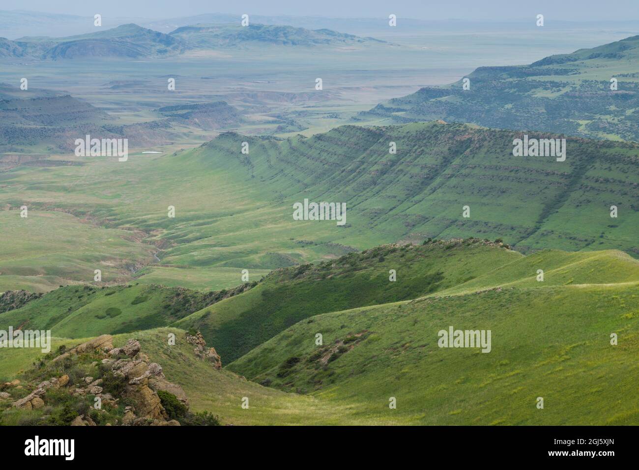Georgia, Davit Gareja Monastery, Georgian countryside from ridge Stock ...