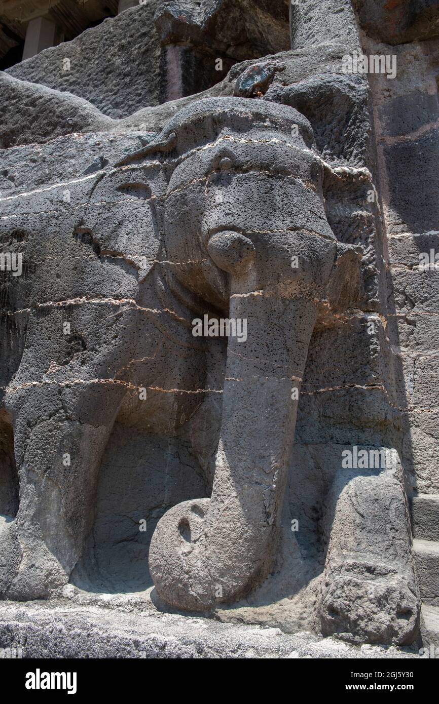 India, Maharashtra, Ajanta, Ajanta Caves. Caves excavated from 200 B.C ...